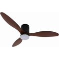 24W 52in Ceiling Fan with Lights, Flush Mount Ceiling Fan Light with ...