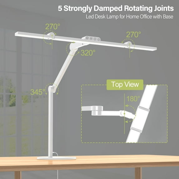 24W Adjustable Led Desk Light with Remote, 1500LM Bright Dimmable ...