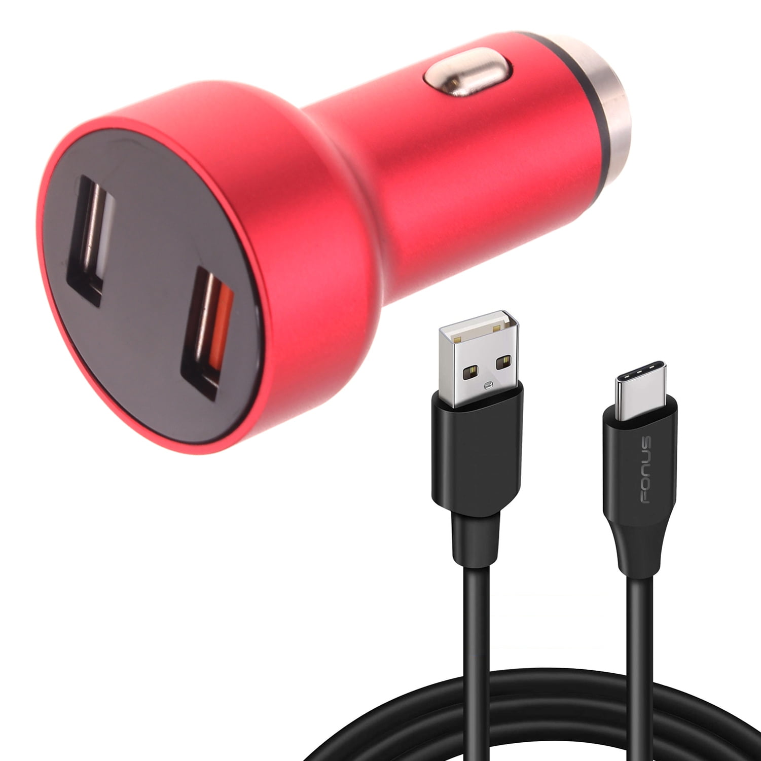 24W Fast Car Charger for Samsung Galaxy A14 5G Phone - 2-Port 6ft USB-C ...