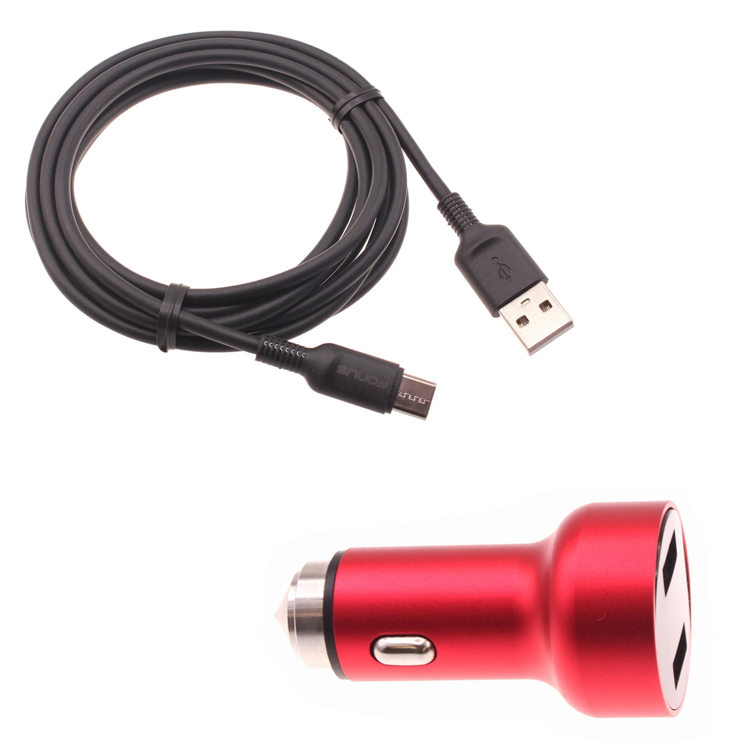 24W Fast Car Charger for iPad 10.9" (2022 10th Gen) - 2-Port 6ft USB-C ...
