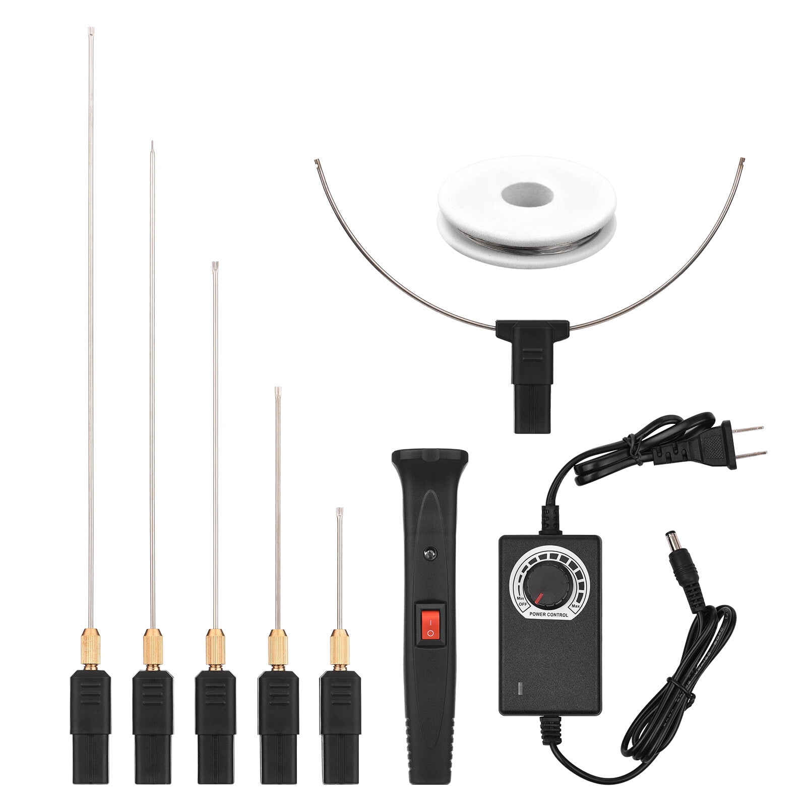 24W Handheld Electric Foam Cutter Kit with 5 Straight Tips & 1 Arch ...