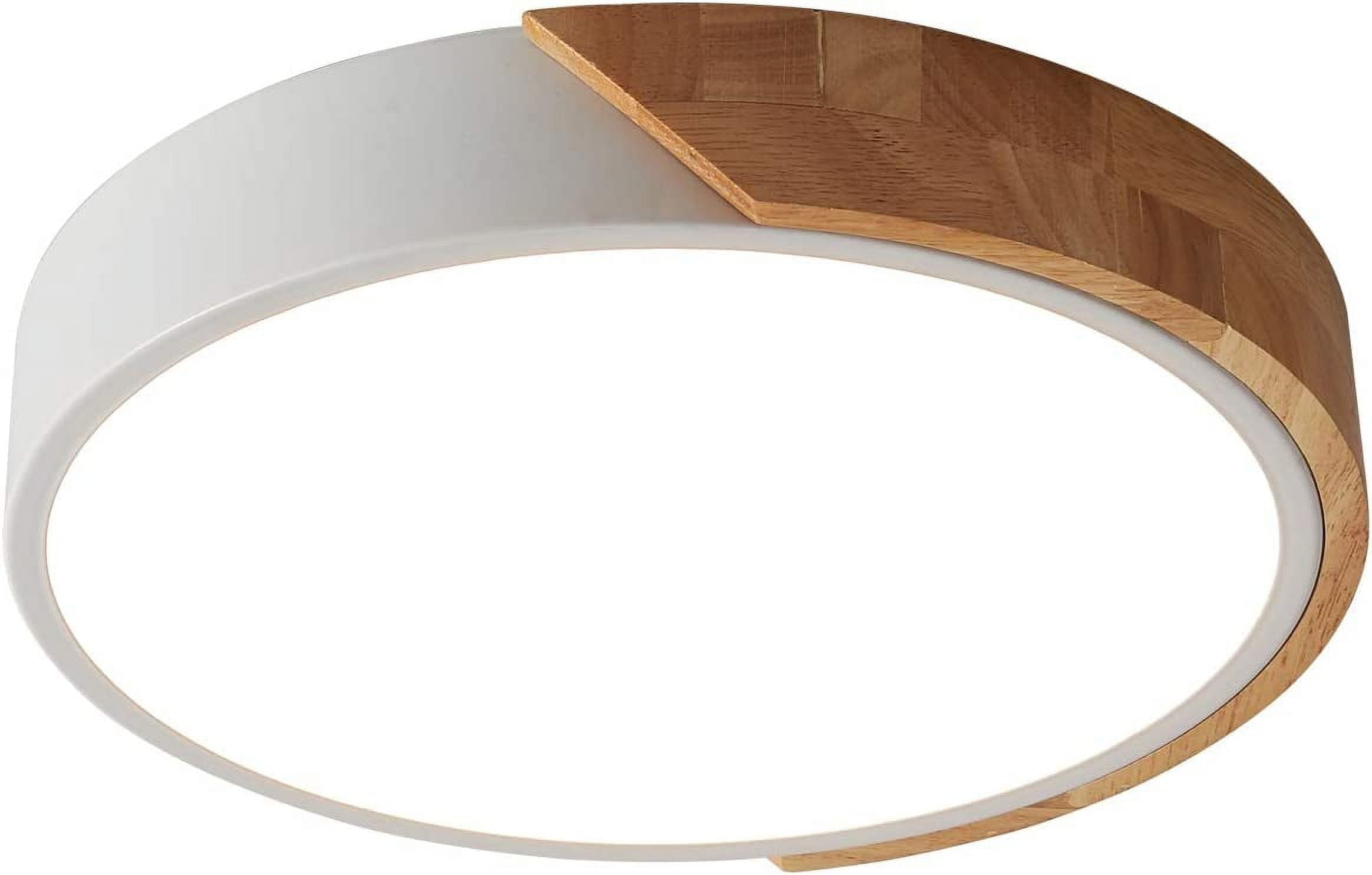 24W Led Ceiling Light Cool White 6000K 2400Lm, Modern Round Wooden Led ...