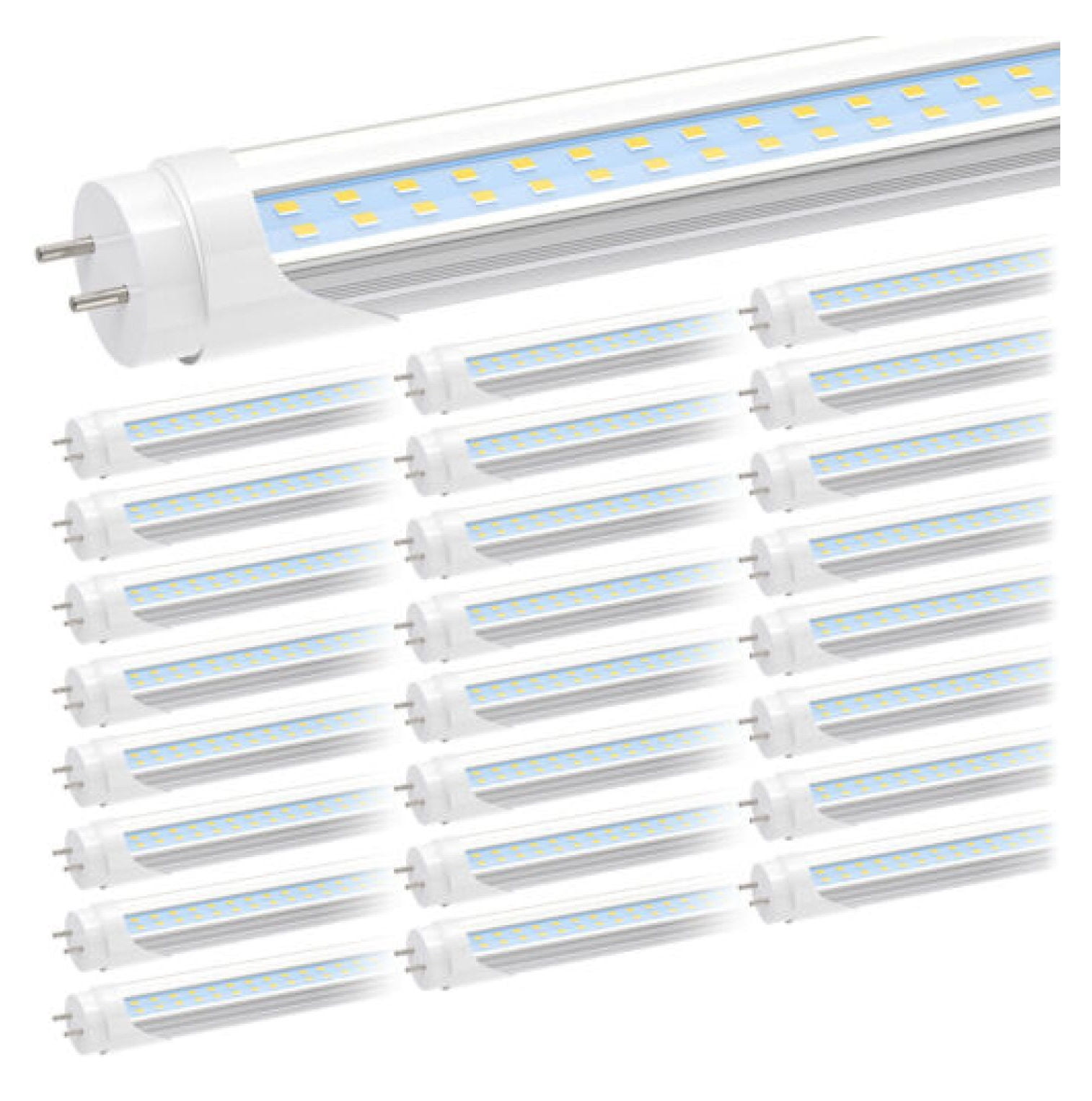 24W T8 4FT LED Tube Light Bulbs G13 2-Pin 4 FT LED Shop Light 48inches ...