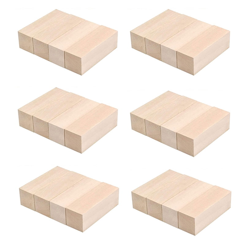 24X Large Carving Wood Blocks Whittling Wood Blocks Basswood Carving ...
