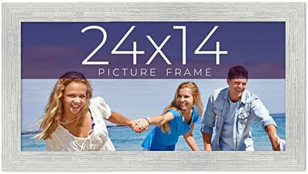 24X14 Frame Barnwood White Solid Wood Picture Frame Width 1.5 Inches ...