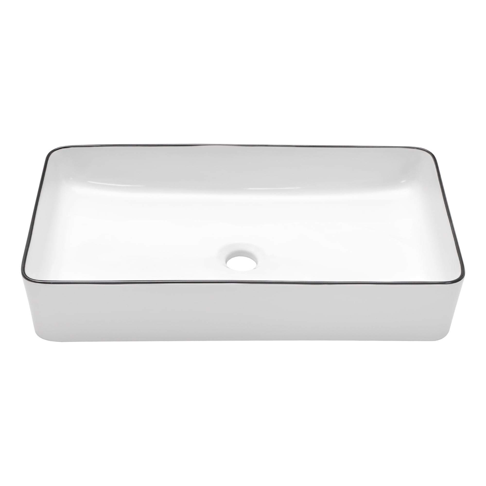 24X14 Inch White Ceramic Rectangular Vessel Bathroom Sink,White Ceramic ...