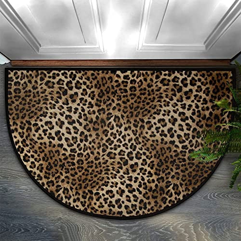 24X16 Inch Bathroom Rugs Vintage Leopard Print Half Round Door Mat ...