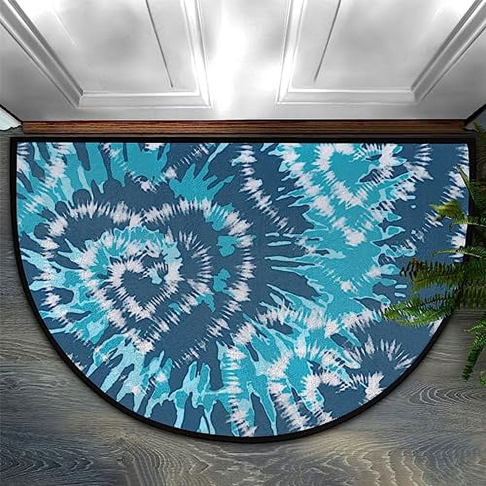 24X16 Inch Half Round Door Mat,Abstract Tie Dye Heart Non Slip ...