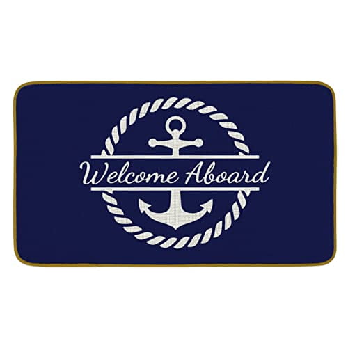 24X16 Inch Welcome Nautical Theme Decorative Doormat,Anchor Boat Floor ...