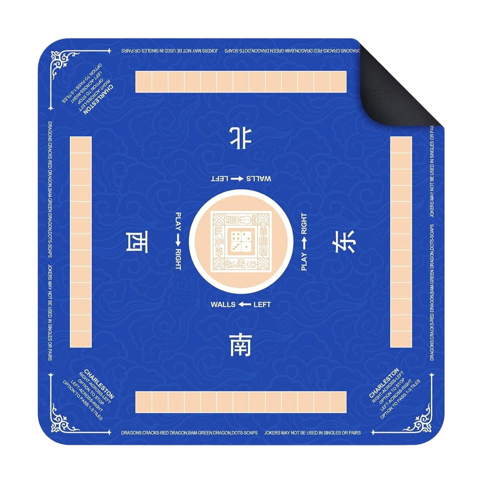 24X24 In Mahjong Mat Noise Reduc Ing Table Cover with Non-Slip Rubber ...