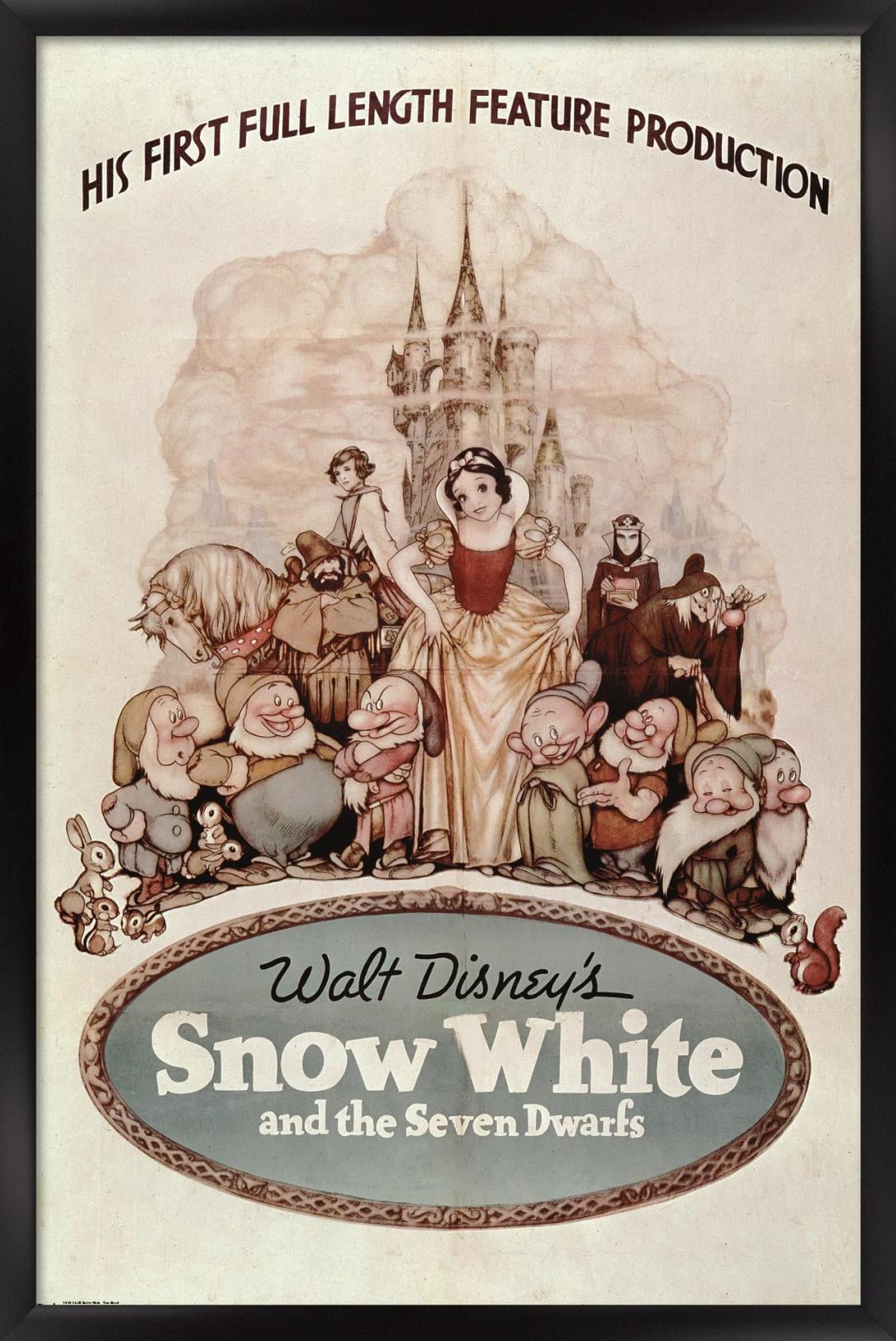 24X36 Disney Snow White - One Sheet Wall Poster, 24" x 36", Framed ...
