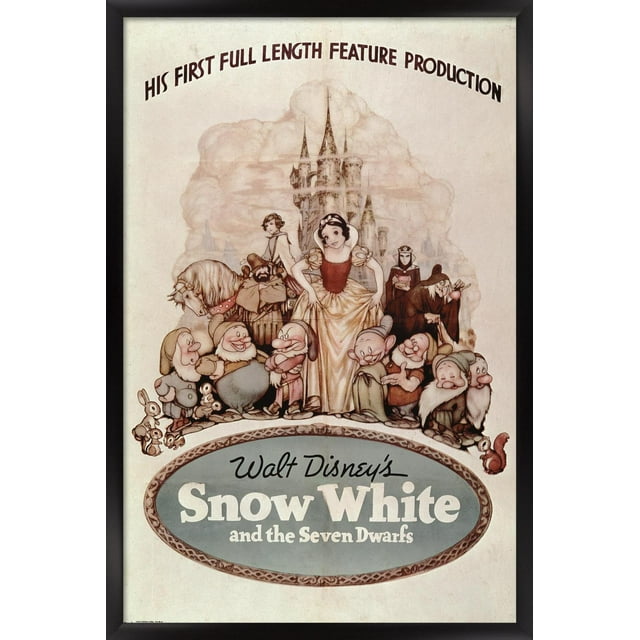 24X36 Disney Snow White - One Sheet Wall Poster, 24" x 36", Framed ...