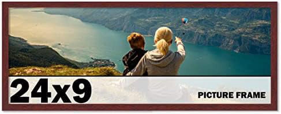 24X9 Frame Brown Mahogany Picture Frame - 100% Solid Wood Frame Kit ...