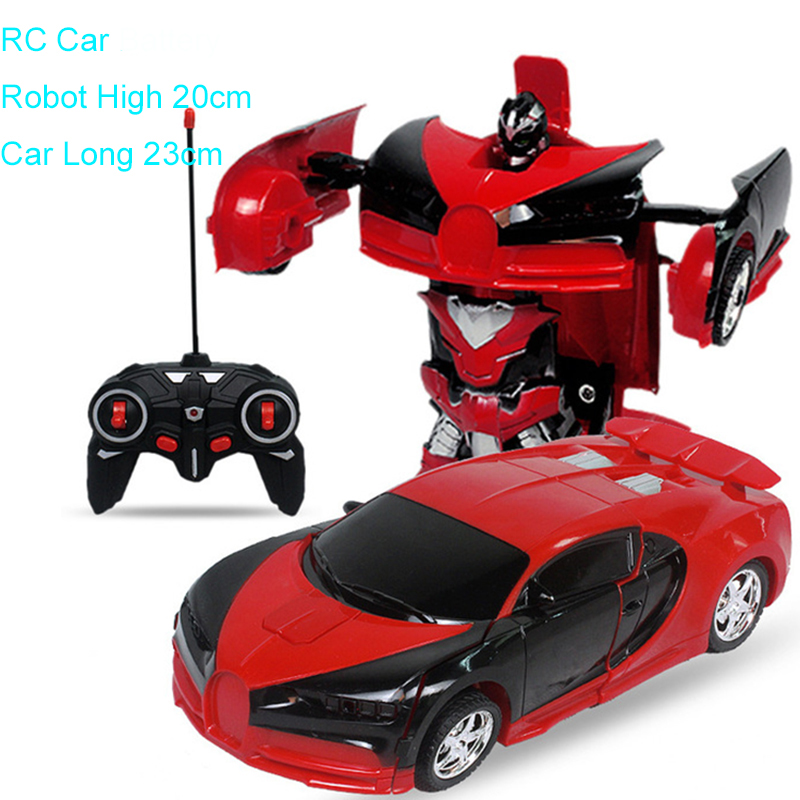 24cm 1:18 rc car toy remote transformation robot one key deformation ...