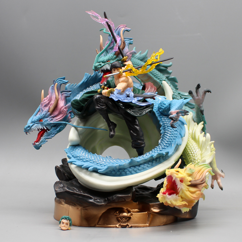 24cm One Piece GK Sauron Three Knives Flow Anime Peripheral Action Doll ...