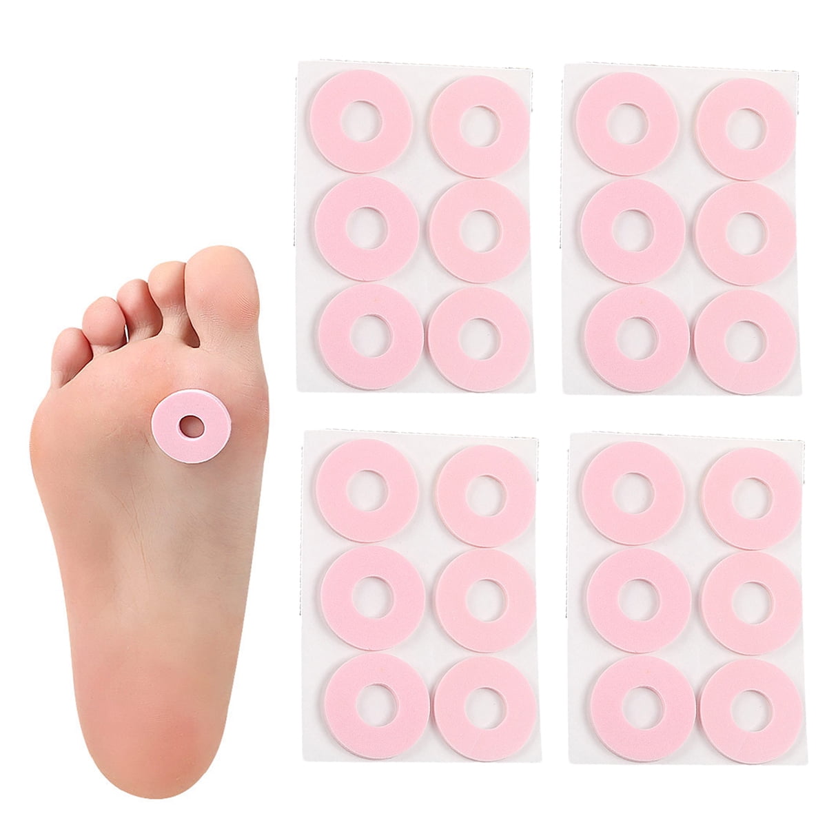 24count Soft Foam Callus Cushions Round Waterproof Pads Toe and Foot ...