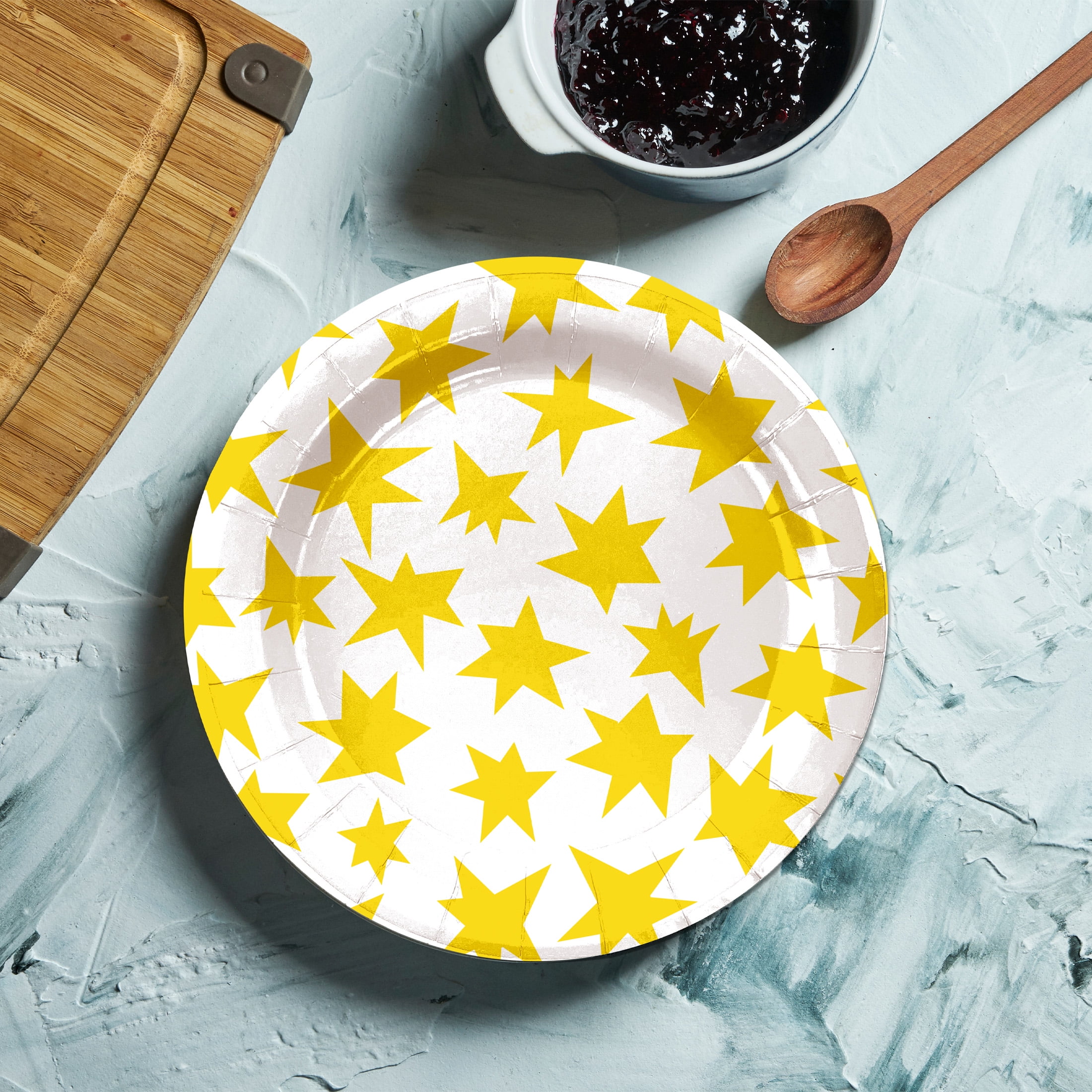 24ct 7" Yellow/White Star Plate - Walmart.com