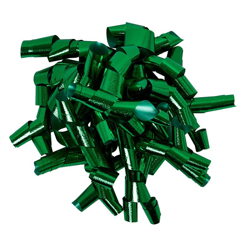 24ea - 3" Green Embossed Wide Metallic Curly Bow by Paper Mart ...