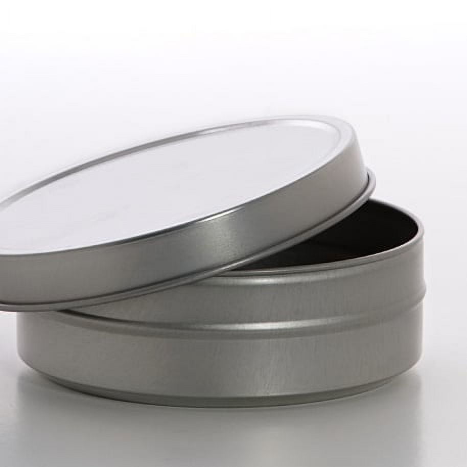 24ea - 4oz Shallow Round Steel Stackable Tin Can-Pk by Paper Mart ...