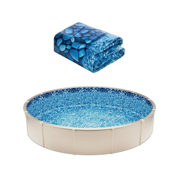 24ft Round Pool Liner Overlap Style - 54in Wall Height - Durable Vinyl ...