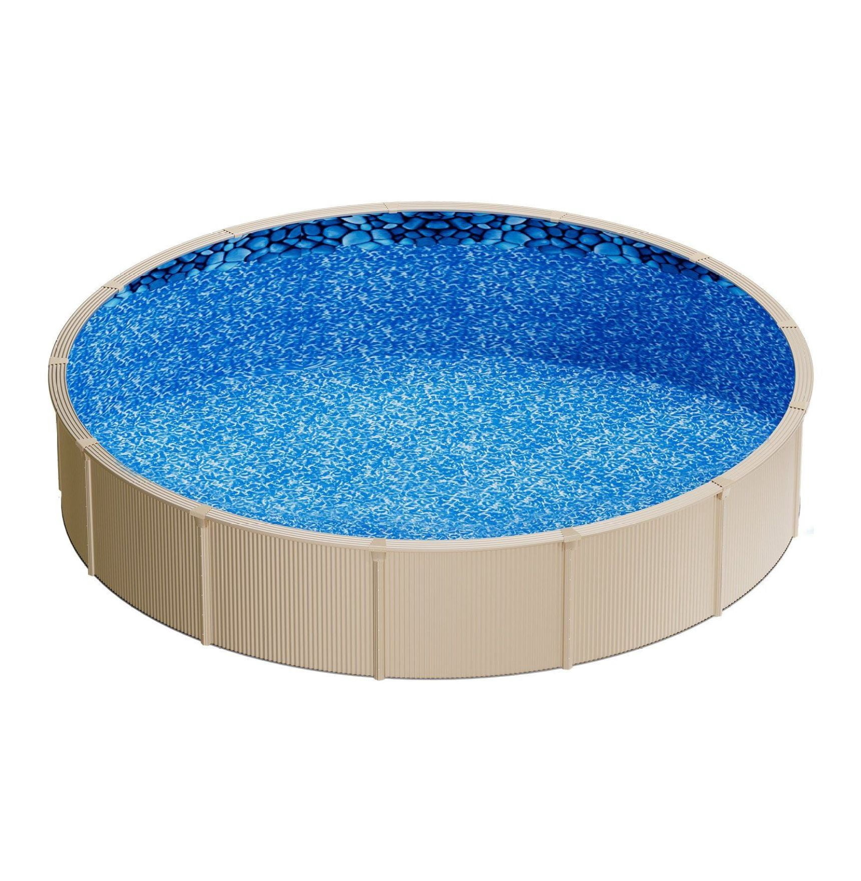 24ft Round Pool Liner, UniBead 52in Wall Height, Premium Vinyl Above ...
