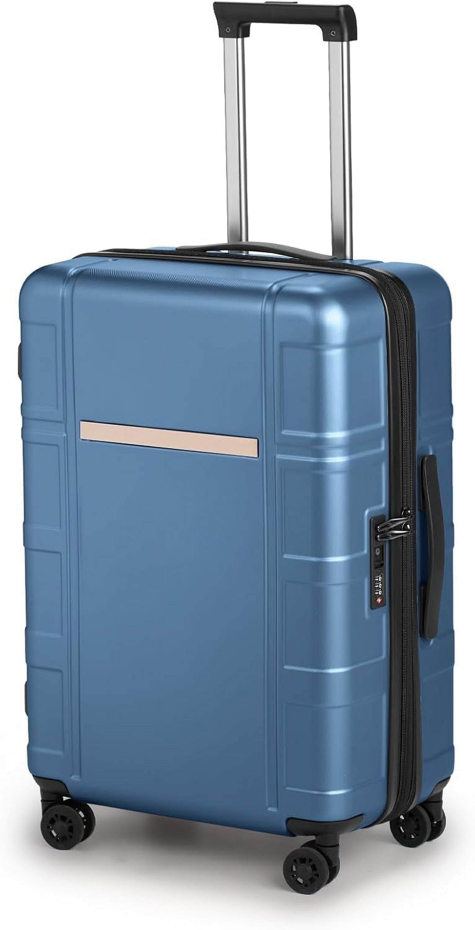 24in Checked-Medium Luggage Expandable Lightweight Hard Shell Suitcases ...