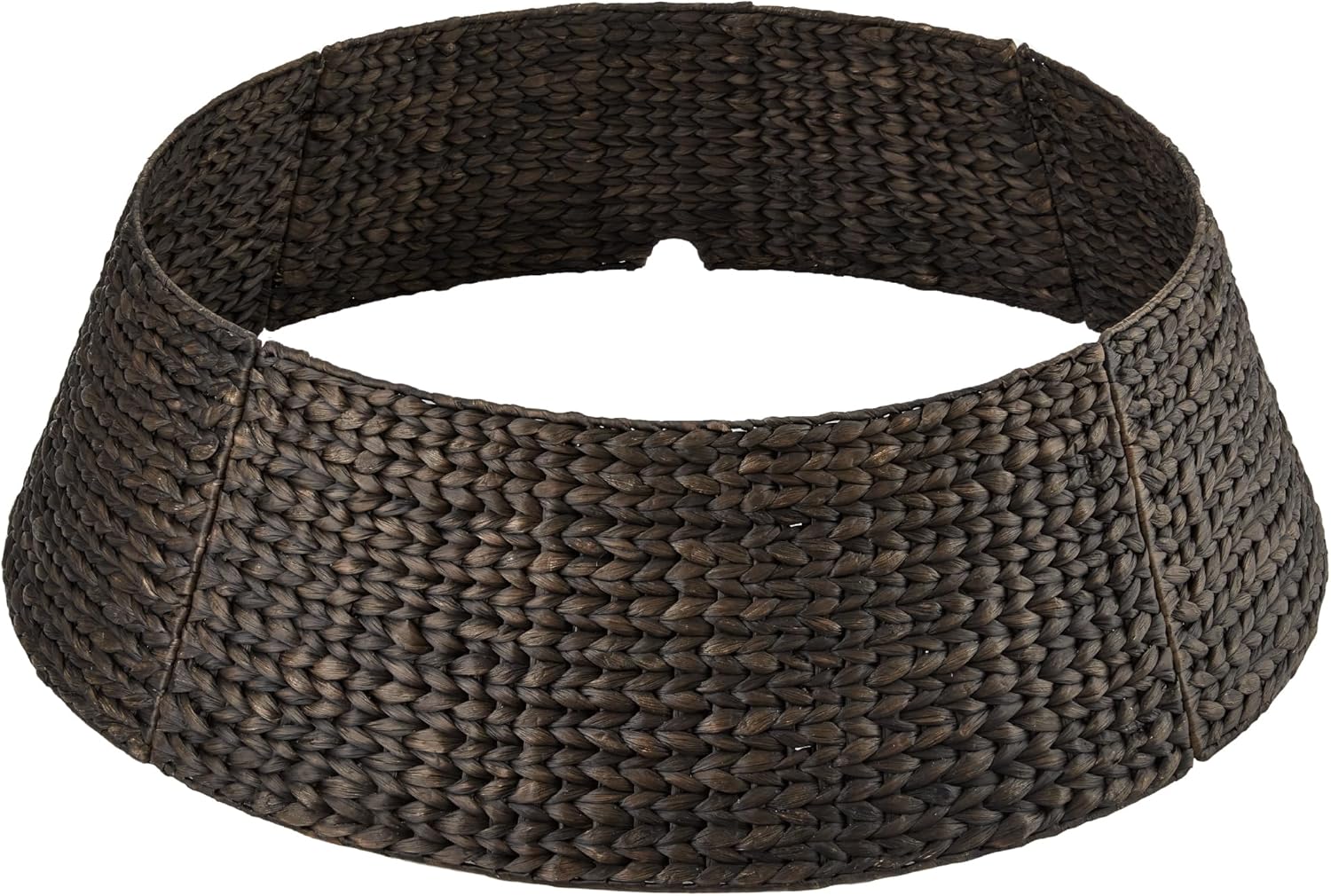 24in Christmas Tree Collar, Woven Hyacinth 3-Piece Holiday Rattan Tree ...