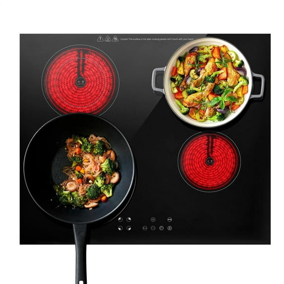 24in Electric Cooktop, 220-240V Drop-in Touch Control Cooktop with LED ...