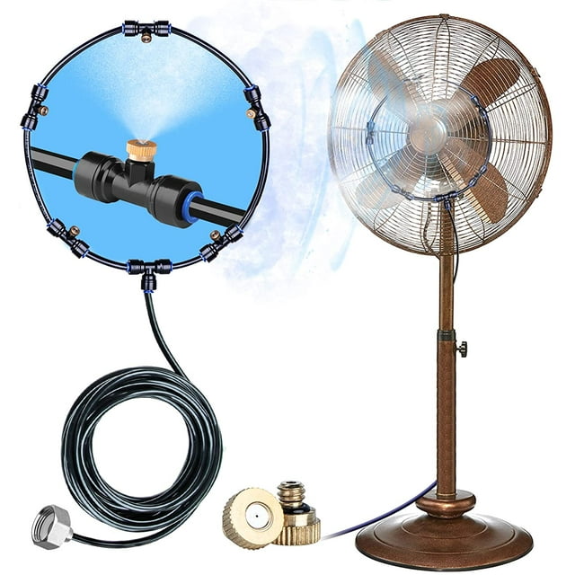 24in Fan Misting Kit,Outdoor Fan Misting Cooling System with 49.2FT ...