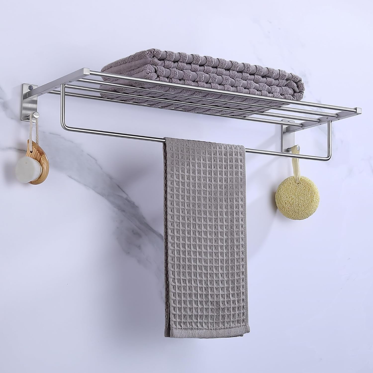 24in Heavy Duty Towel Rack for Bathroom,Solid Stainless Steel bar Hotel ...