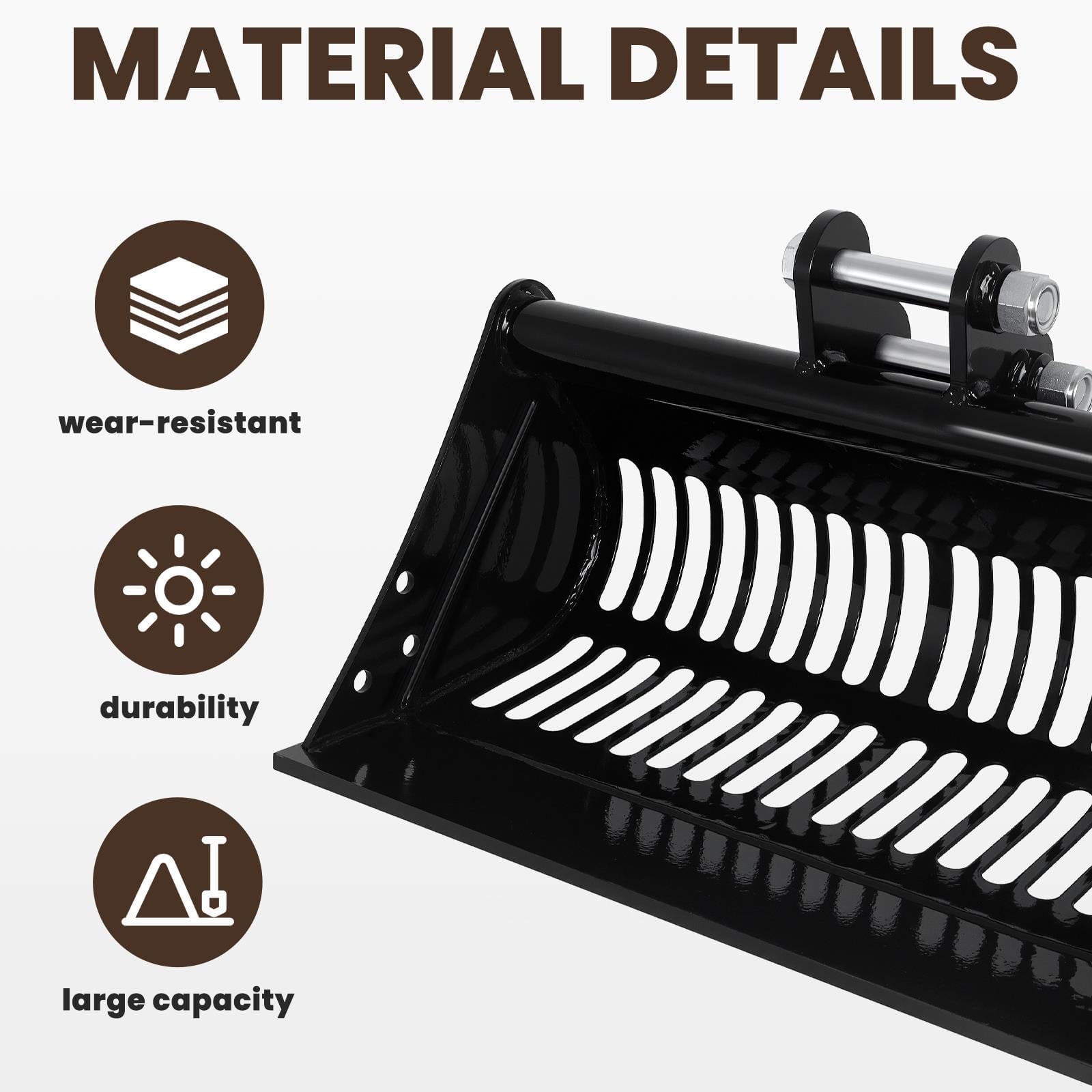 24in Screening Excavator Bucket, 600 mm Soil Sieving Bucket for Mini Excavator Machinery Machine ...