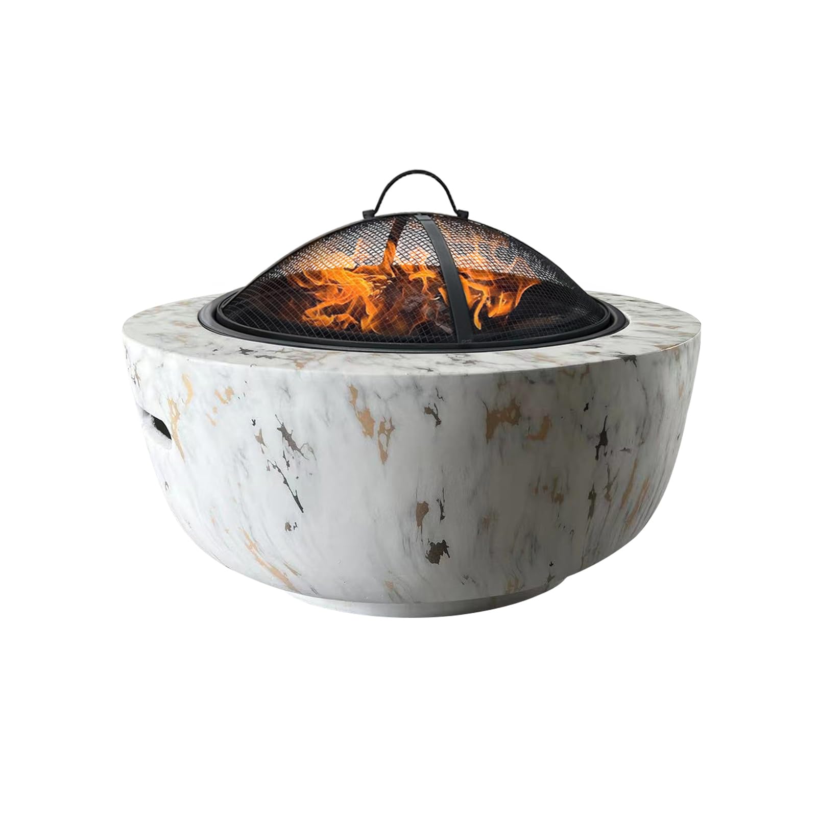 24in Wood Burning Round Fire Pits Outdoor Heating Table for Outside ...