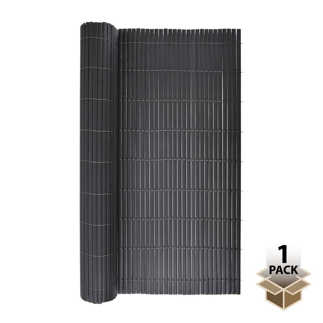 Screenguard Gray Plastic Faux Bamboo Privacy Fence 24in H x 10ft L ...