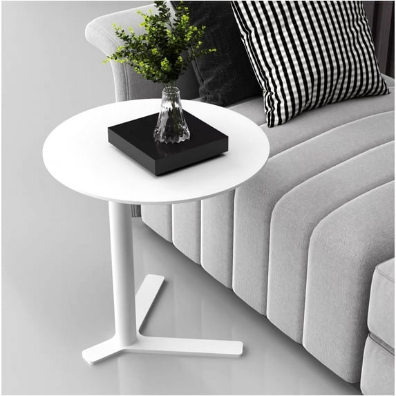 24inC-Shaped Metal Side Table, Black Iron End Table for Small Space, TV ...