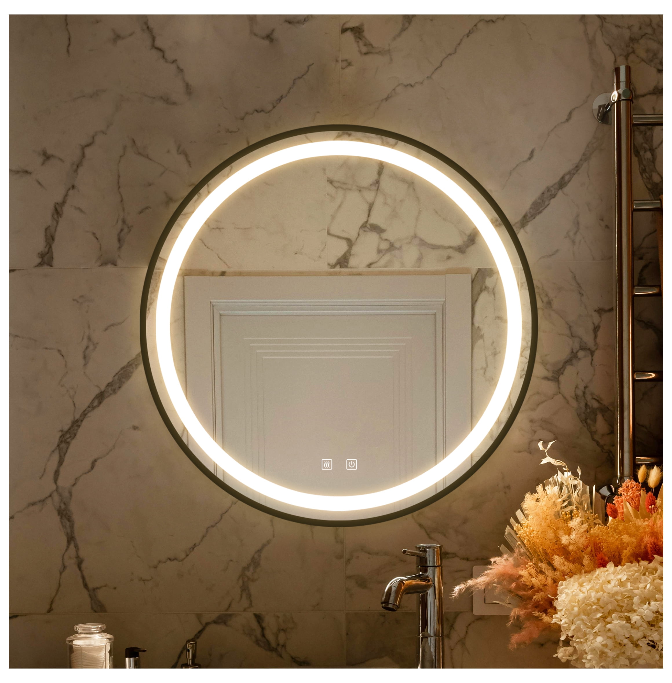 24inch Bathroom Led Classy Vanity Mirror with focused backplane,Black ...