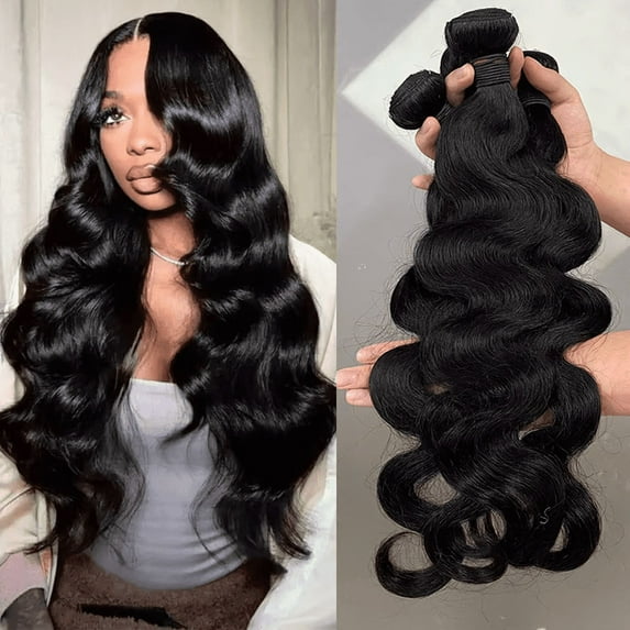 24inch Body Wave Human Hair Bundles 100% Brazilian Raw Human Hair 1/3/4 ...