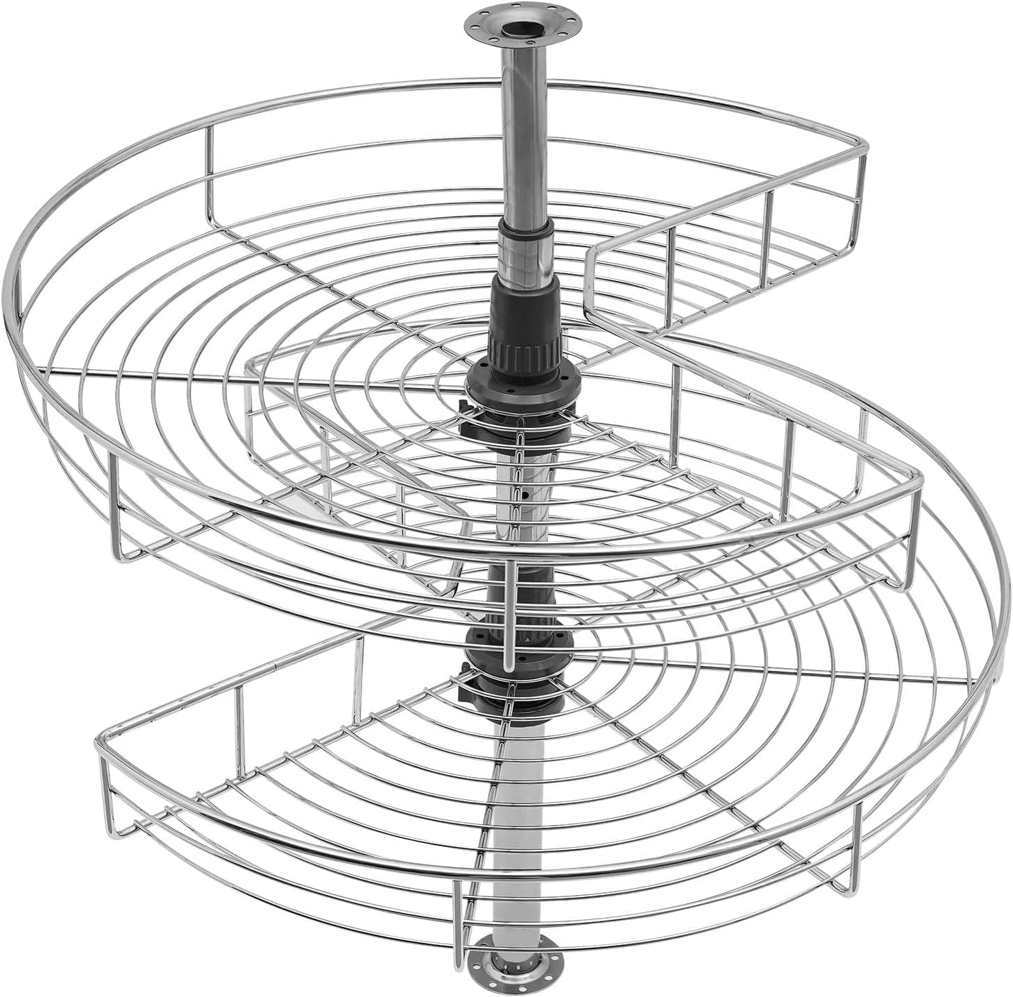 24inch Kidney Chrome, 2-Shelf Lazy Susan Kitchen Base Cabinet Corner ...