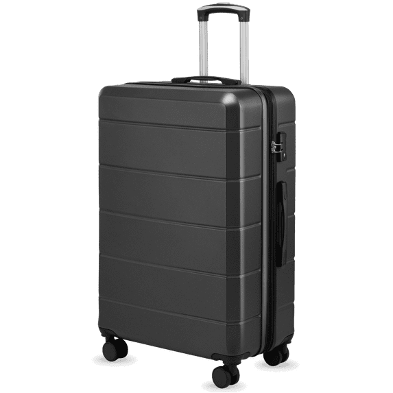 24inch Medium Checked Expandable Polycarbonate Luggage with Front ...