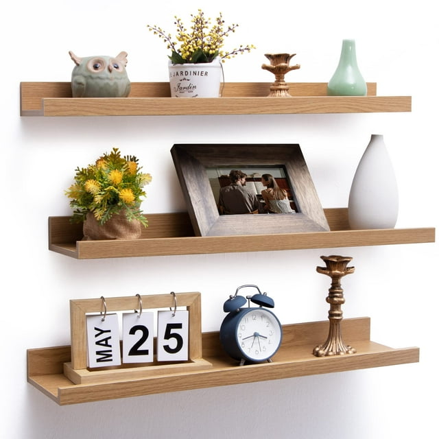 24inch Picture Ledge Shelf, Floating Shelves Wall Mounted Set of 3 ...