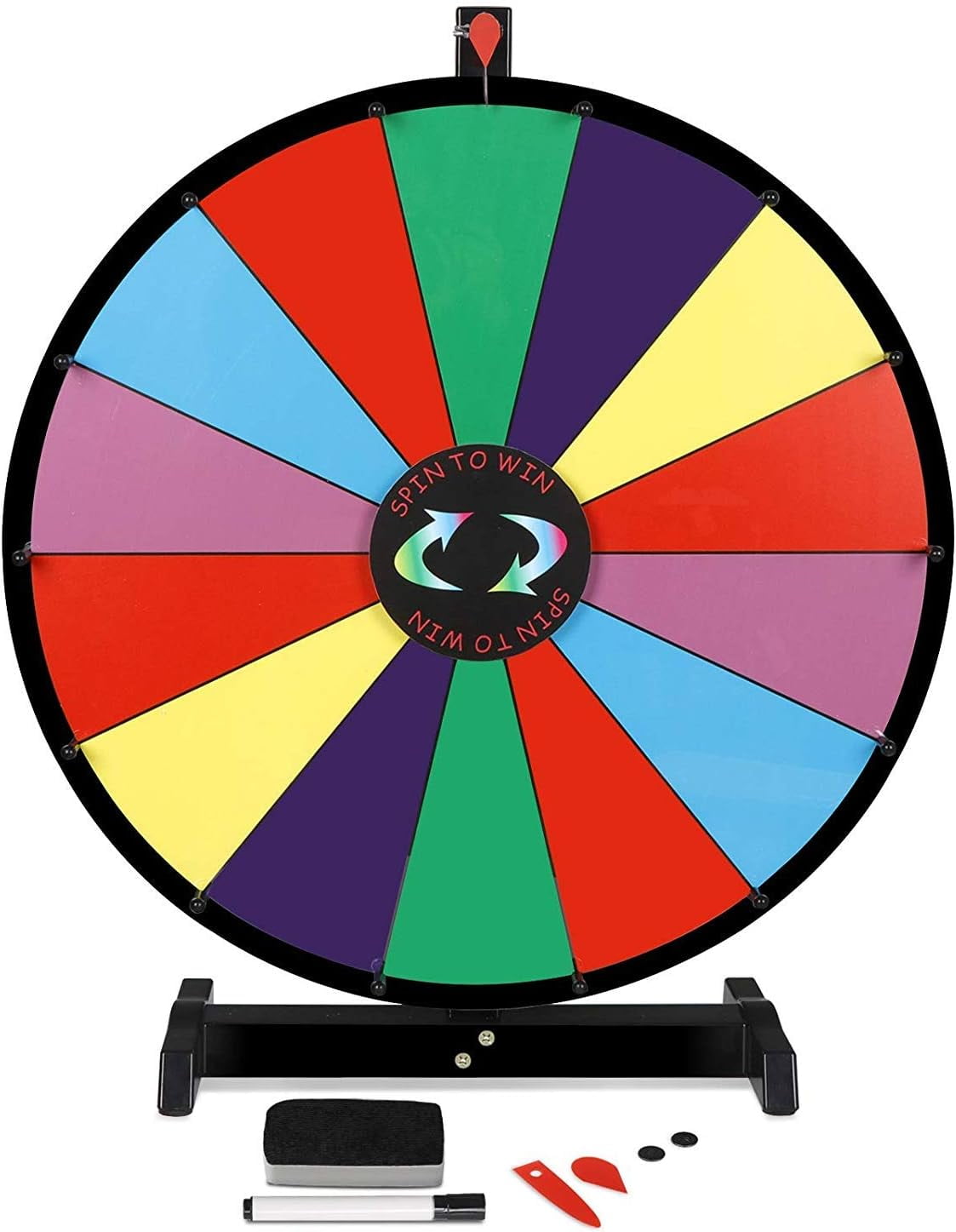 24inch Tabletop Color Spinning Prize Wheel 14 Slots Editable Classic ...