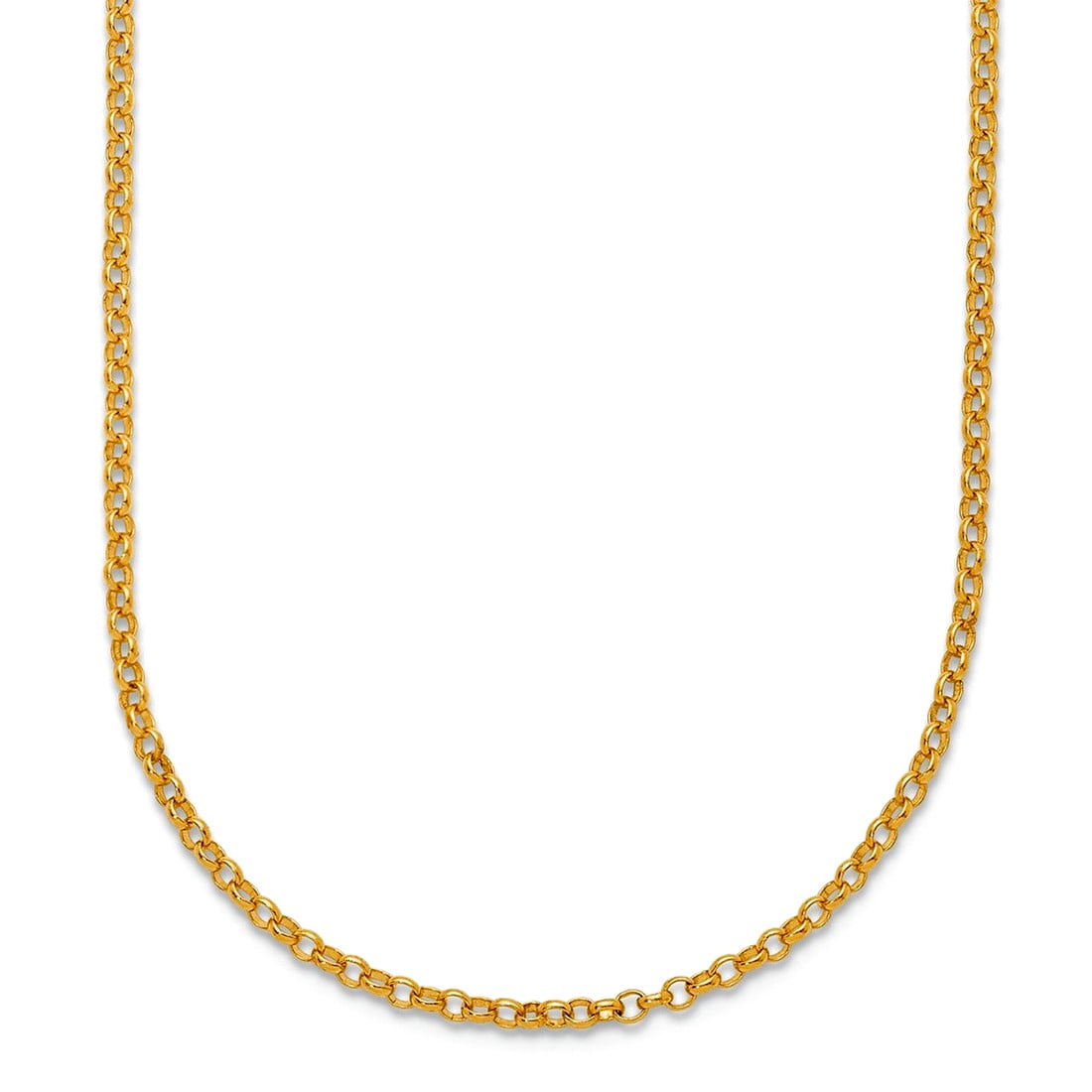 24k 2.1mm Rolo Chain Necklace 20 Inch Chain-Necklace for Women and Men ...