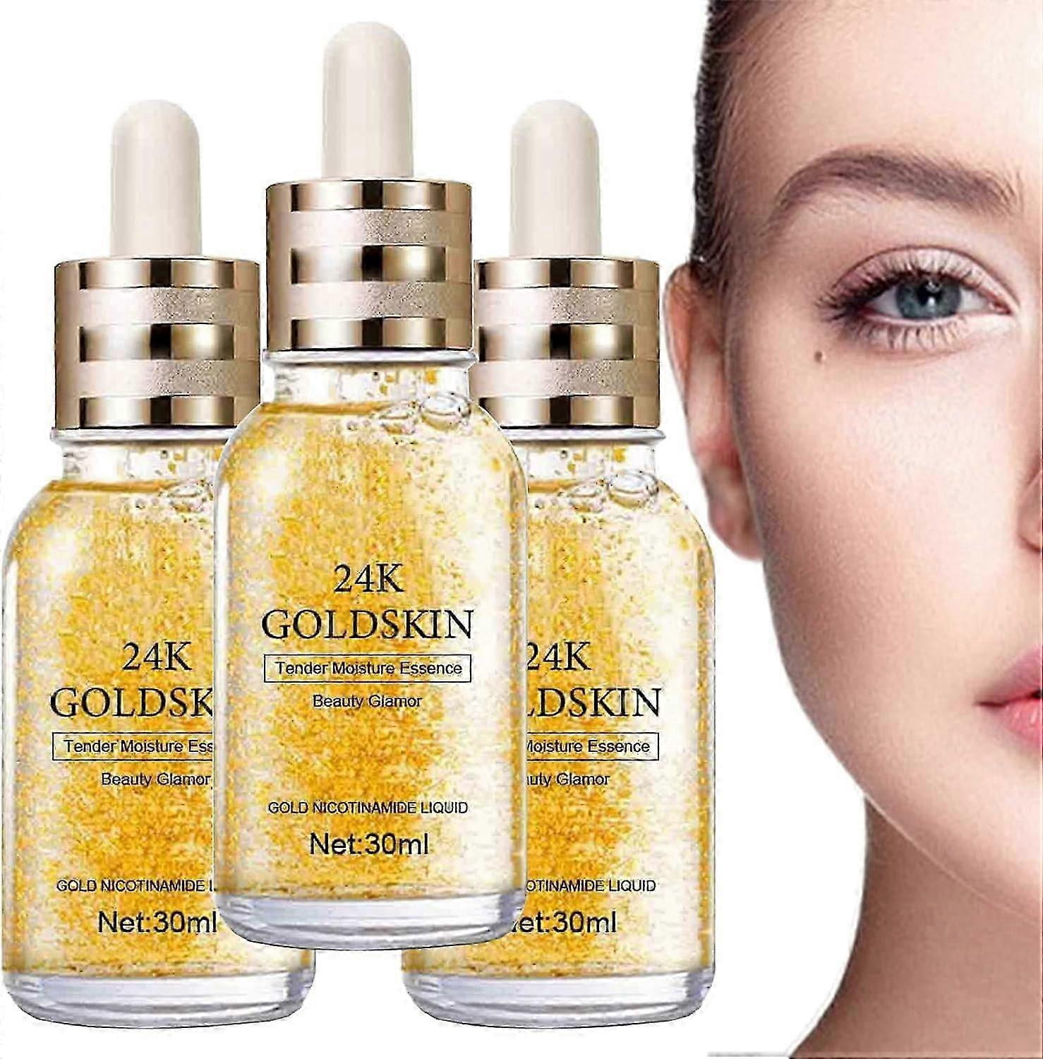 24k Gold Collagen Ampoule Lifting Serum, 24k Pure Gold Foil Essence ...