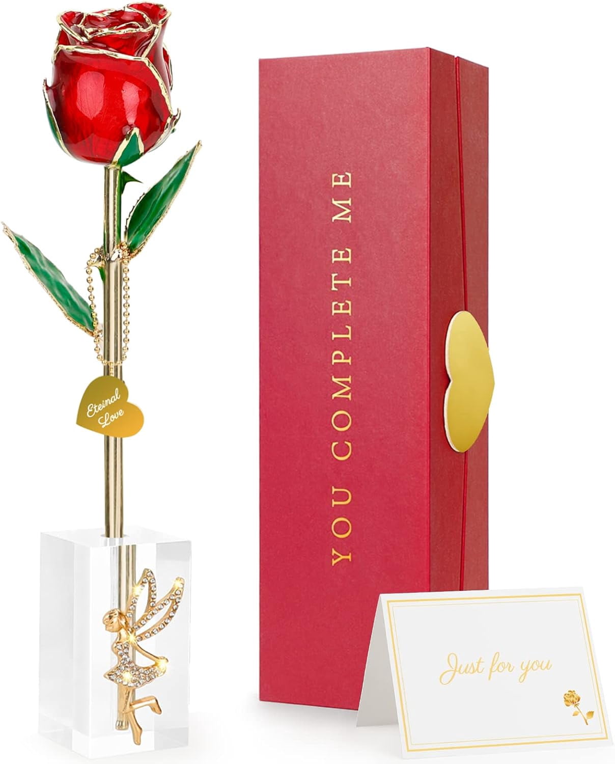 24k Gold Dipped Real Rose, for Mom, Forever 24k Rose with Crystal Stand ...