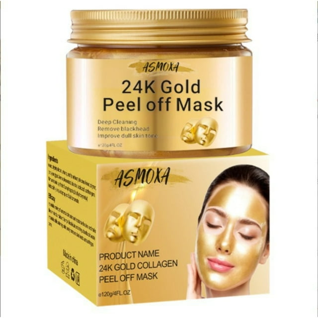 24k Gold Peel Off Mask, Anti-Wrinkle Anti-Aging Face Mask for All Skin Types, Firming and ...