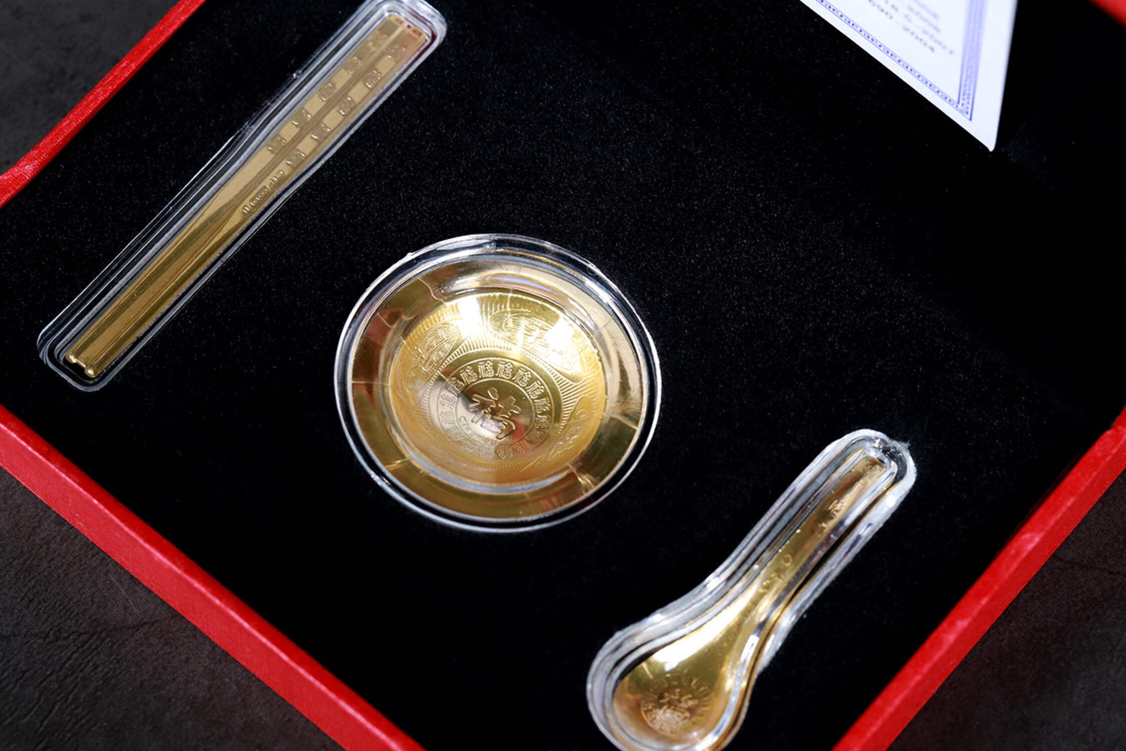 24k Gold Plated Mini Chopsticks Bowl Spoon Gift Set - Walmart.com