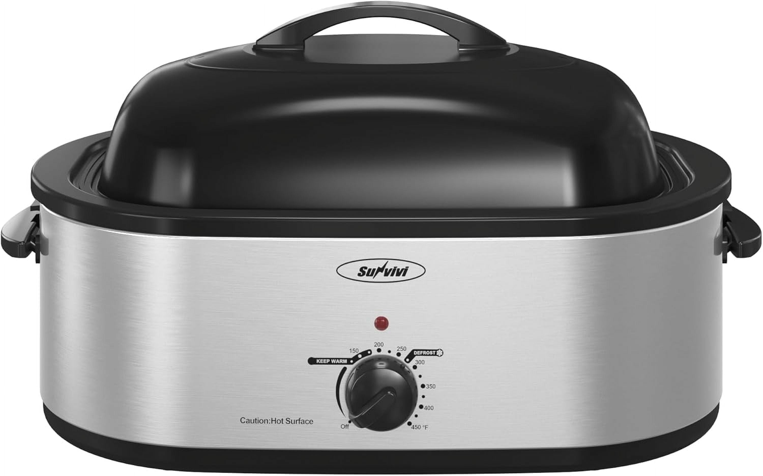 **24lb 20-quart roaster oven, electric roaster oven with self-basting ...