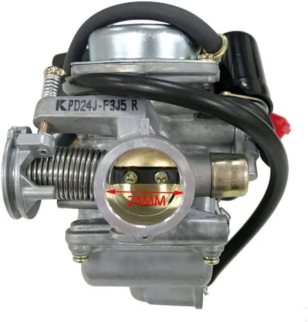 24mm Carburetor with Electric Choke for GY6 4 Stroke 125cc 150cc ATV Go ...