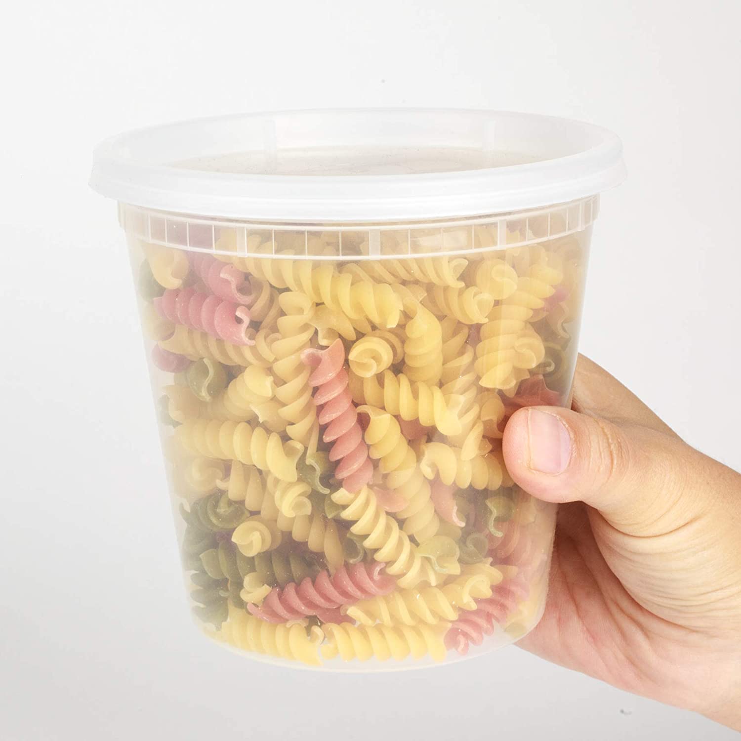 24oz-15sets Plastic Food Storage Containers with Lids Microwavable Deli ...