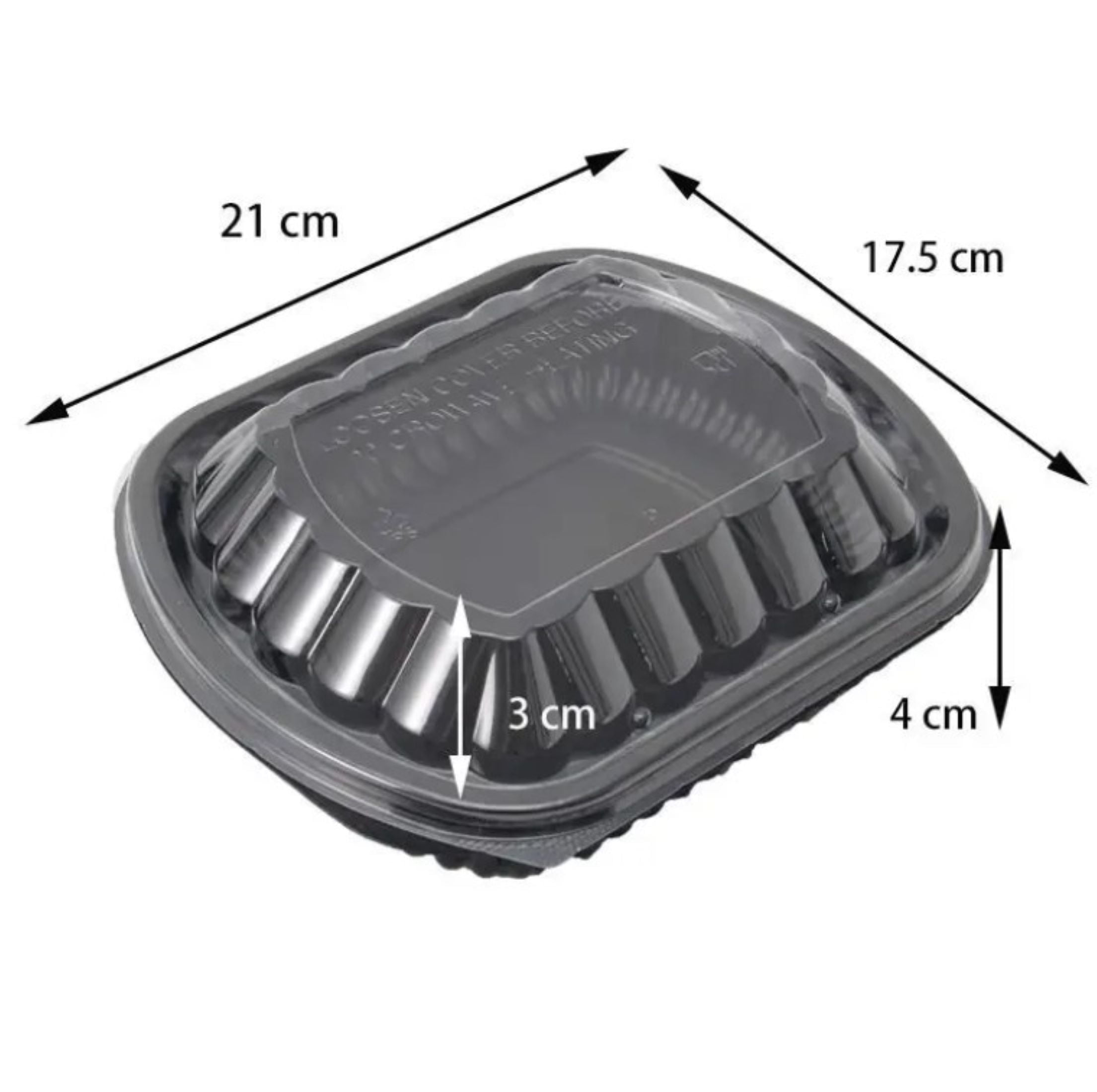 24oz Black Rectangular Containers with Lids 8"x7" 250Sets - Walmart.com