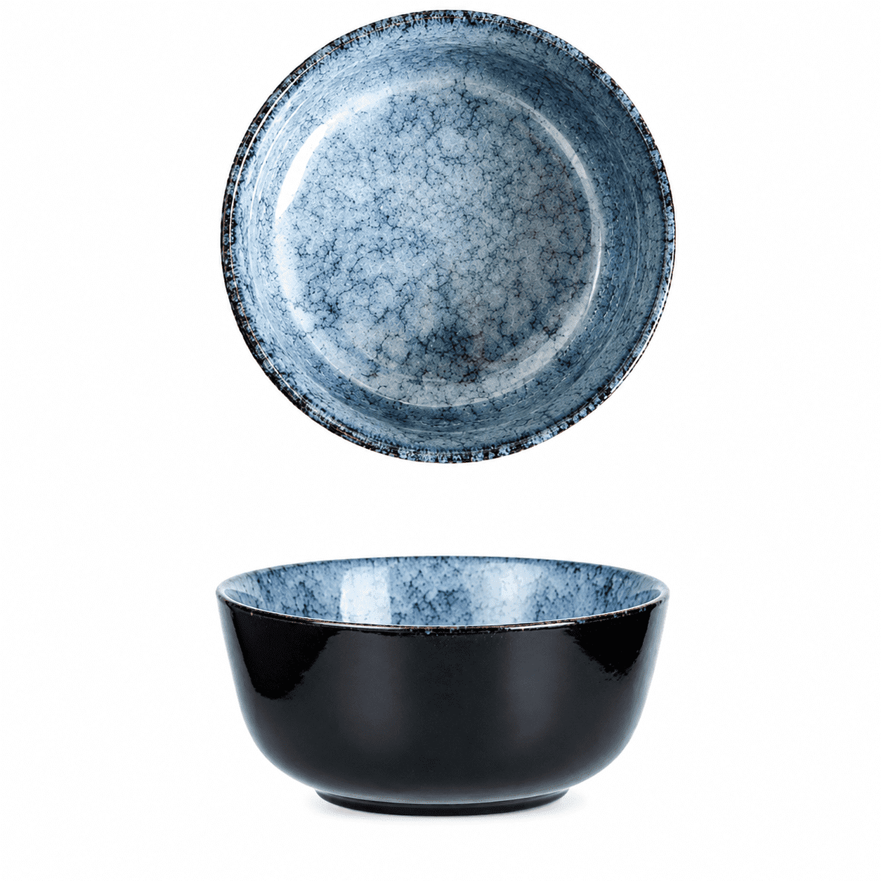 24oz Ceramic Soup Bowl Set of 2, Blue Reactive Glaze European Style ...